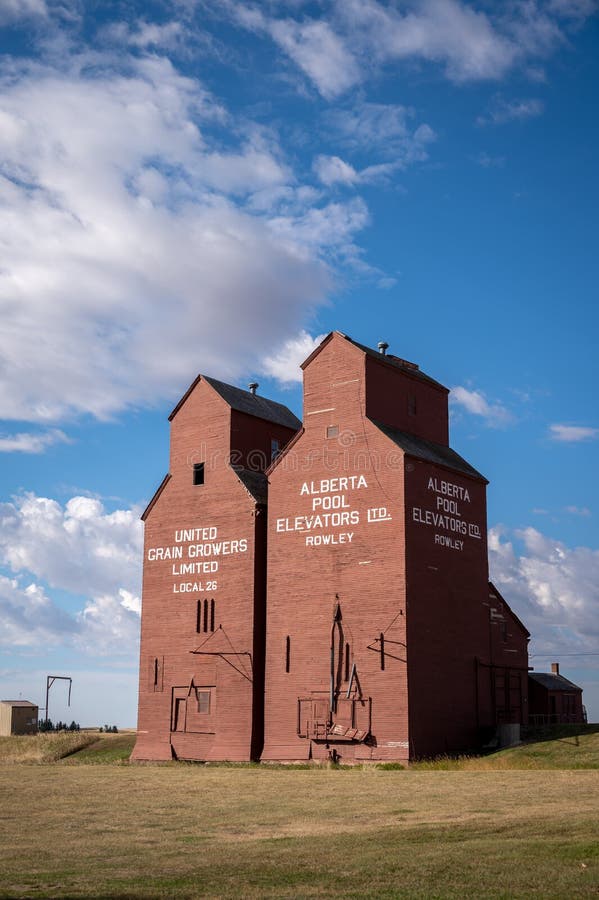 Vertical Shot of Historic Wooden Grain Elevators in the Ghost Town of ...