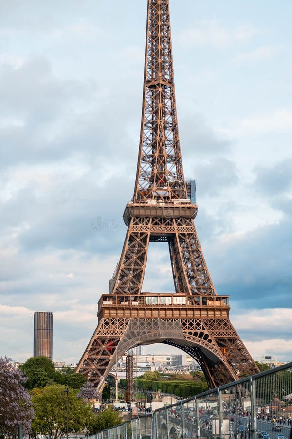 Vertical Shot of the Iconic Eiffel Tower Seen from the Opposite Side of ...