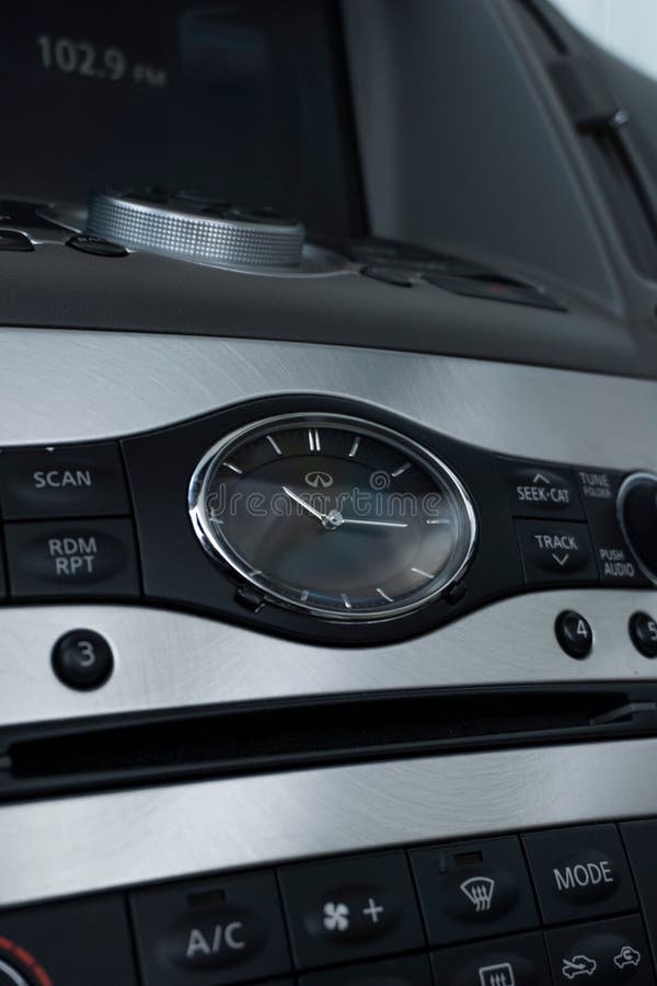 Vertical Shot of Infinity G27 Dashboard Analog Clock Editorial Stock ...