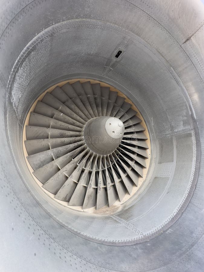 Vertical Shot of the Inside of an Airplane Engine Stock Image - Image ...