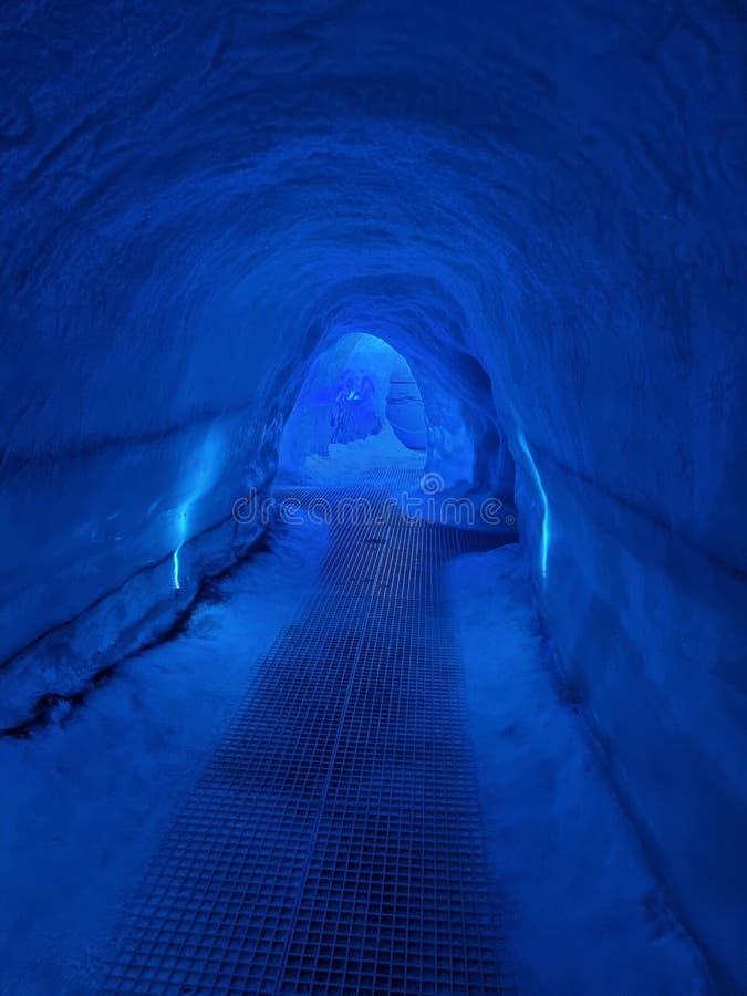 Vertical Shot of the Inside of an Ice Tunnel Stock Image - Image of ...