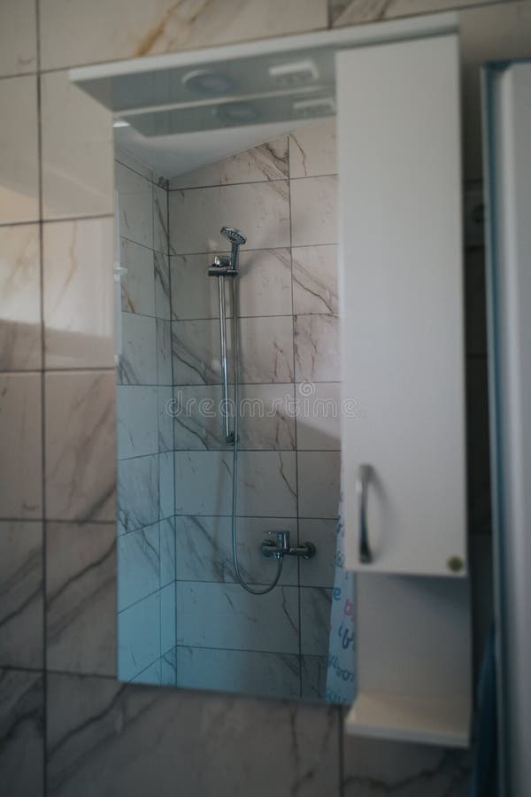Vertical Shot of the Inside of a Modern Shower Box with an Elegant ...