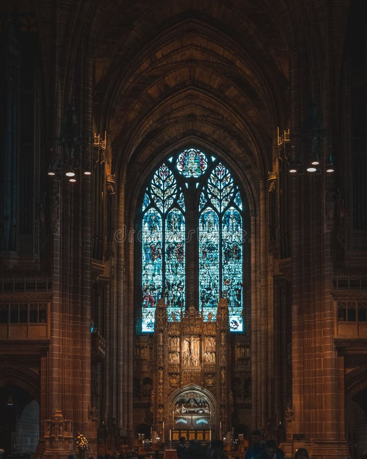 Vertical Shot of the Interior of Liverpool Cathedral in United Kingdom ...