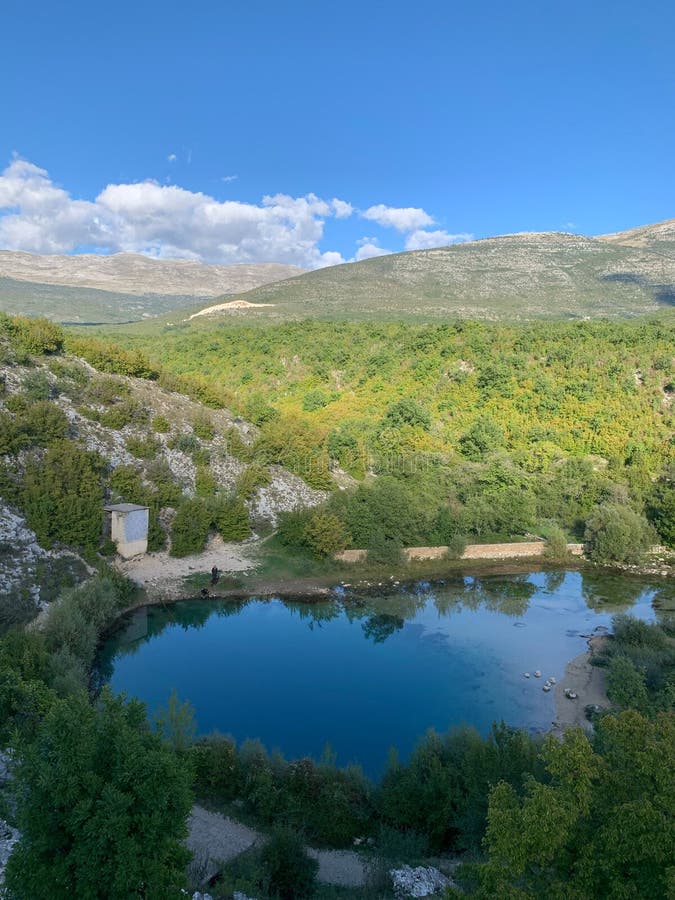 Vertical Shot of the Lake in the Mountains Stock Photo - Image of trees ...