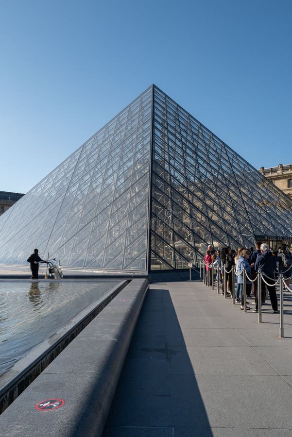 Vertical Shot of the Louvre Pyramid Editorial Stock Photo - Image of ...