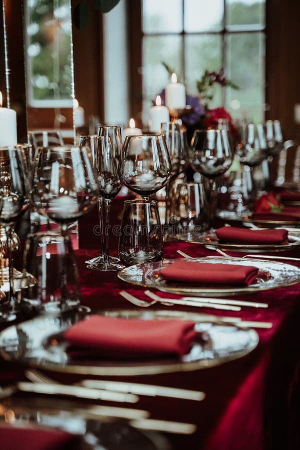 Vertical Shot of Luxury Dining Table Set Stock Image - Image of dining ...