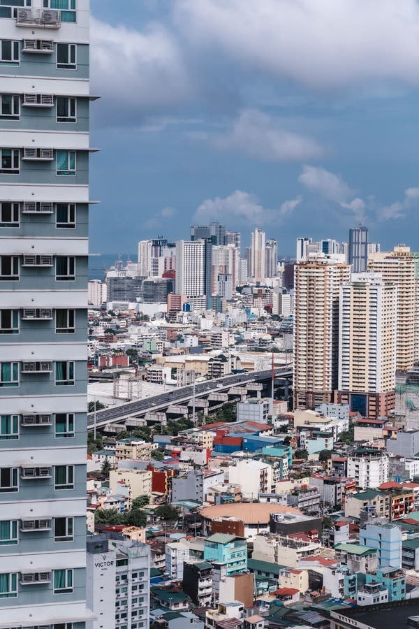 Vertical Shot of Makati Cityscape, Philippines. Stock Photo - Image of ...