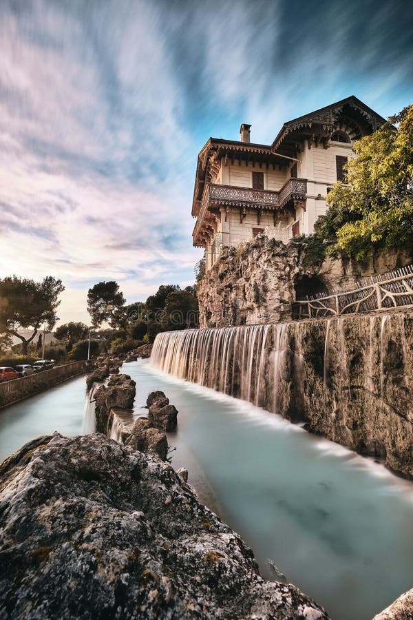 Vertical Shot of the Mesmerizing Cascade Gairaut in Nice, France Stock ...
