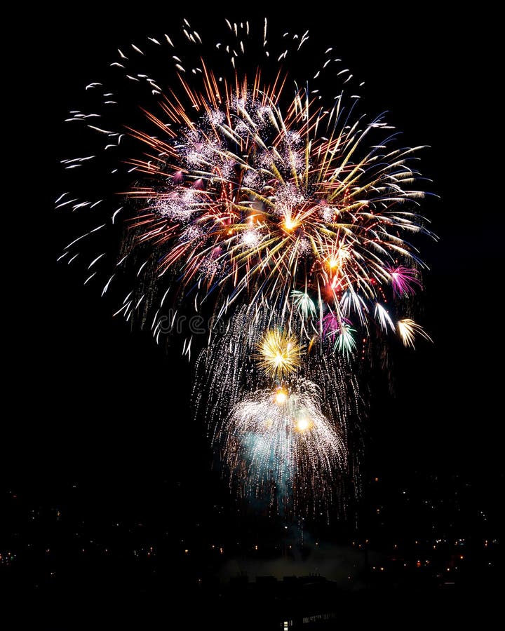 Exploding Fireworks stock photo. Image of illuminated - 163217066
