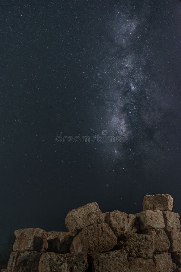 Vertical Shot of the Mesmerizing Starry Night Sky Stock Photo - Image ...
