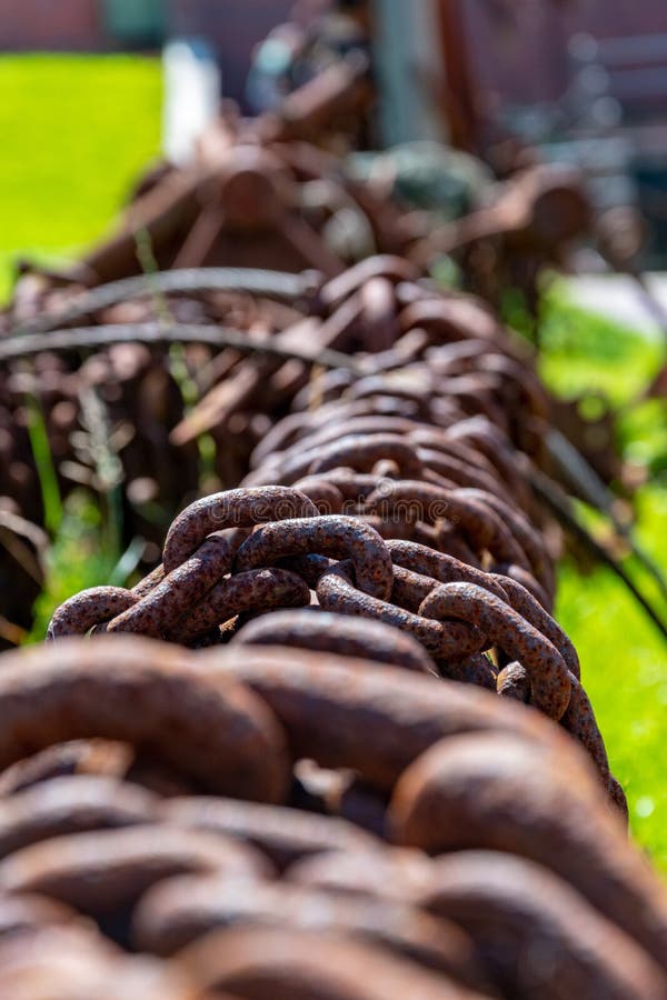 Vertical Shot of Metallic Rusted Chains Stock Photo - Image of chain ...
