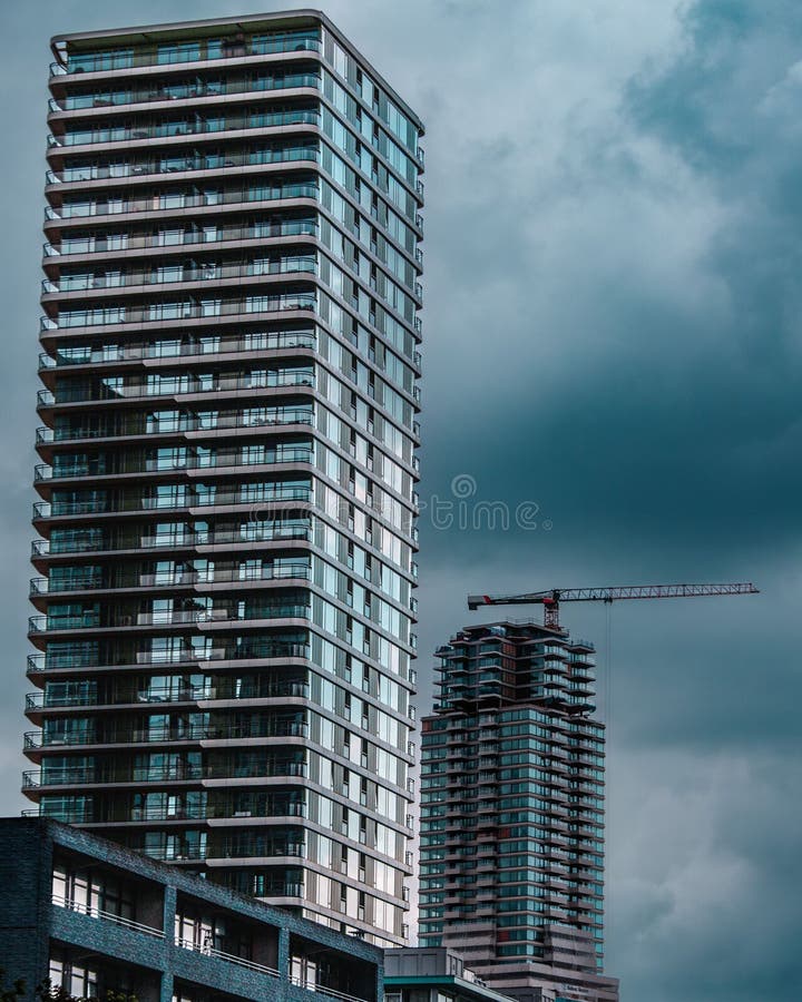 Vertical Shot of Modern Buildings in the City Stock Image - Image of ...