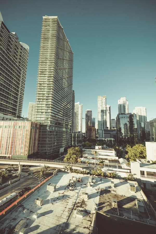 Vertical Shot of Modern High Rise Building in a Clear Blue Sky Stock ...