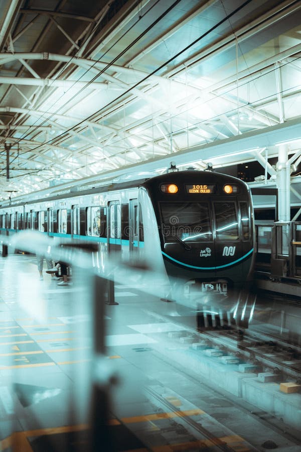 Vertical Shot of a Modern High-speed Train in Motion Editorial Stock ...