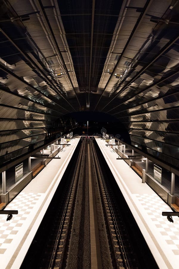 Vertical Shot of a Modern Subway Tunnel in Germany Stock Photo - Image ...