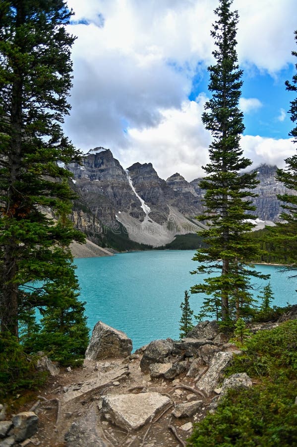 Vertical Shot of Moraine Lake in Banff National Park at Alberta, Canada ...
