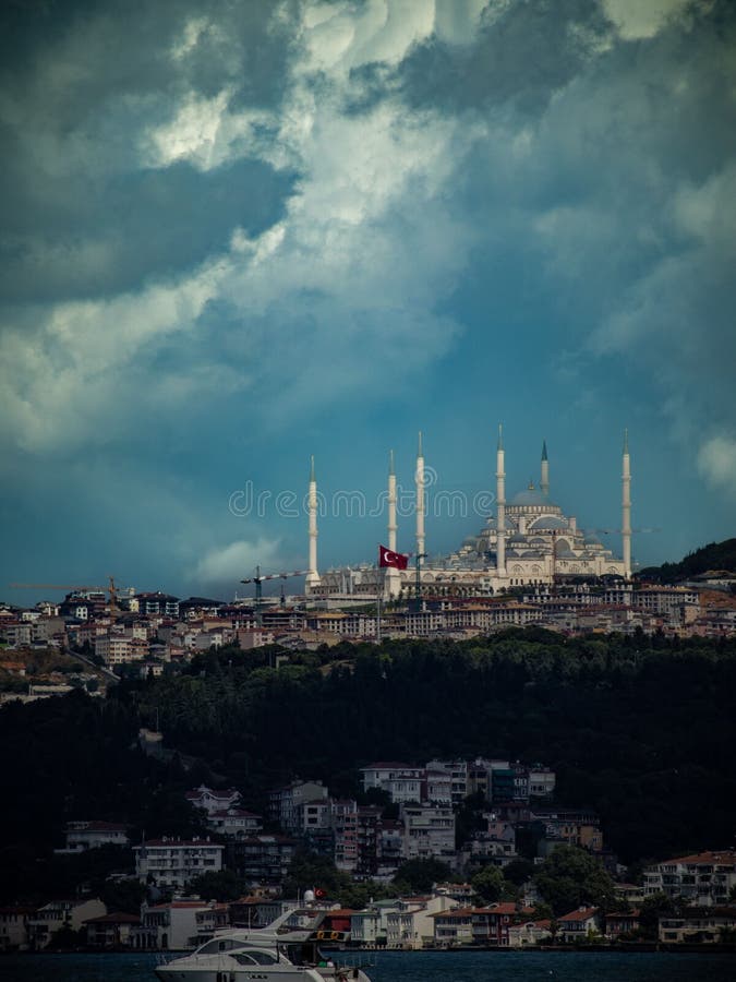 Vertical Shot of Mosque on Top of a Hill Under Beautiful Blue Clouds ...
