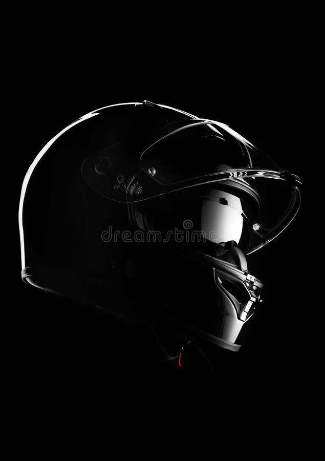 Vertical Shot of a Motorcycle Helmet Under Dynamic Shadow Lighting ...