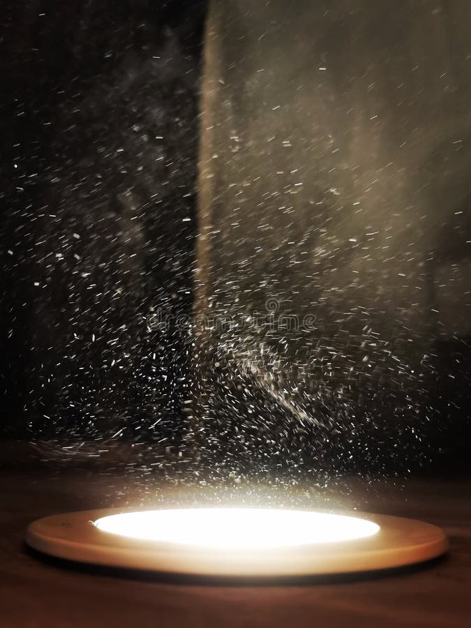 Vertical Shot of Moving Dust Particles in a Light Ray Stock Photo ...