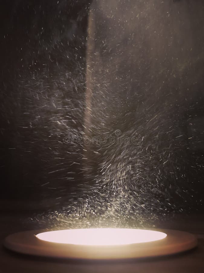 Vertical Shot of Moving Dust Particles in a Light Ray Stock Image ...