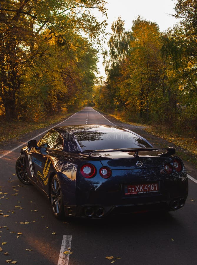 Vertical Shot of a Nissan Gtr R35 Parked on a Highway Editorial Stock ...