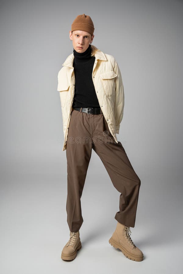 Vertical Shot of Non Binary Stylish Stock Photo - Image of stylish ...