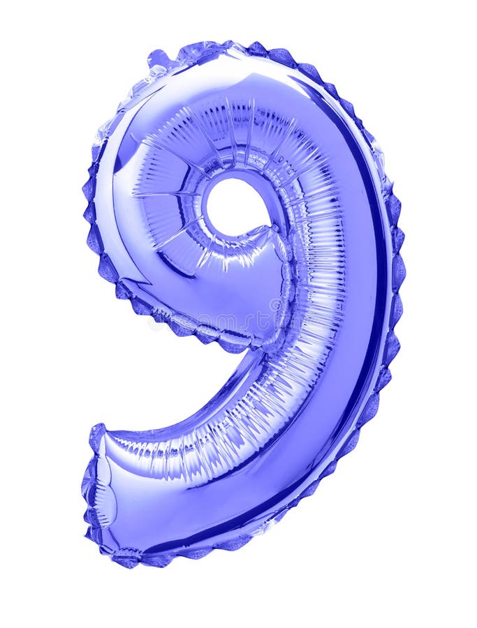 A Vertical Shot of a Number Nine Blue Balloon Stock Illustration ...