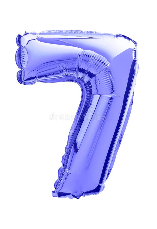 A Vertical Shot of a Number Seven Blue Balloon Stock Illustration ...
