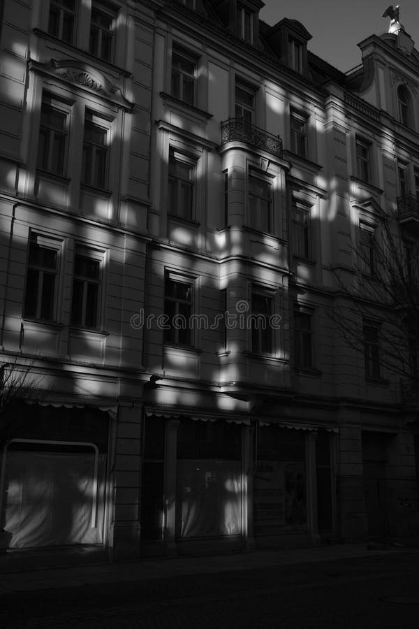 Vertical Shot of an Old Beautiful Building Shot in Grayscale Stock ...