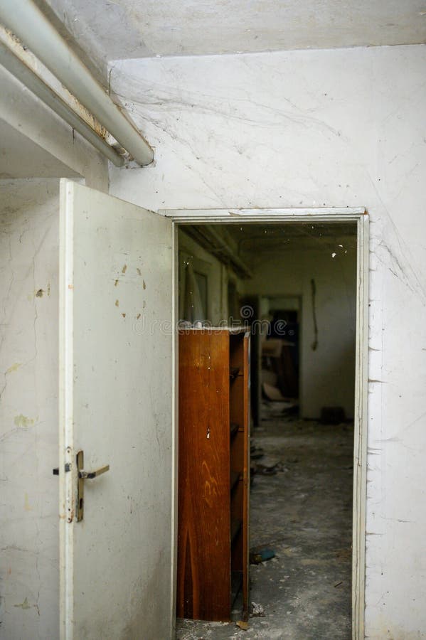 Vertical Shot of an Old Corridor with Spider Webs on the Ceiling Stock ...