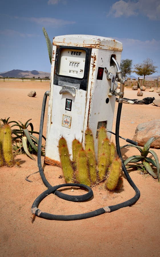 Vertical Shot of the Old Gas Pump Solitaire in Desert Editorial Image ...