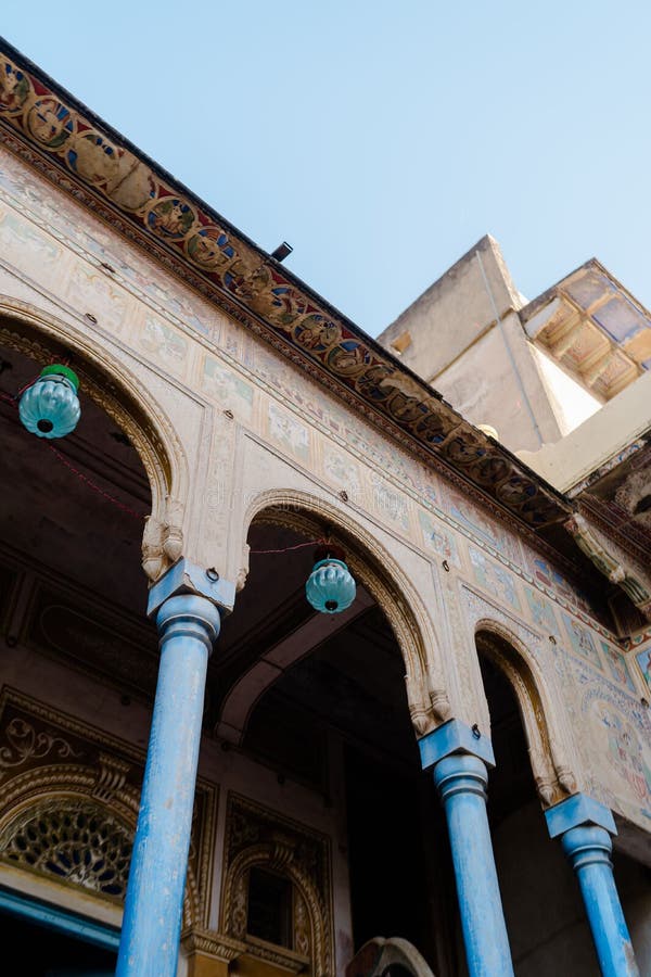 Vertical Shot of the Old Indian-style Building with Colorful Patterns ...