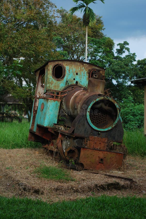 Vertical Shot of an Old Rusty Abandoned Train Front Stock Photo - Image ...