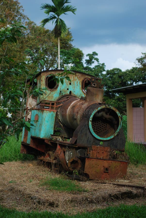 Vertical Shot of an Old Rusty Abandoned Train Front Stock Photo - Image ...