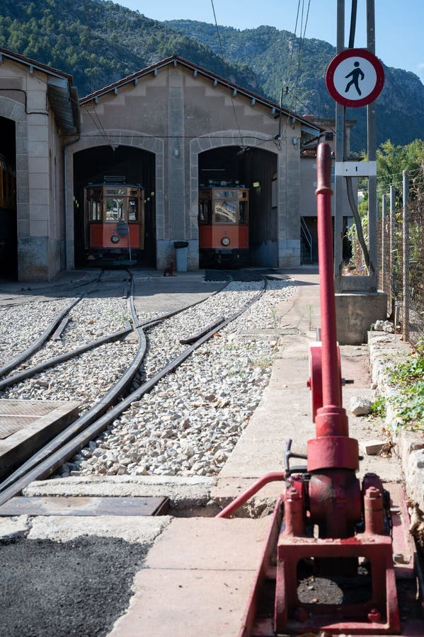 Vertical Shot of an Old Train at the Station Next To the Train Needle ...