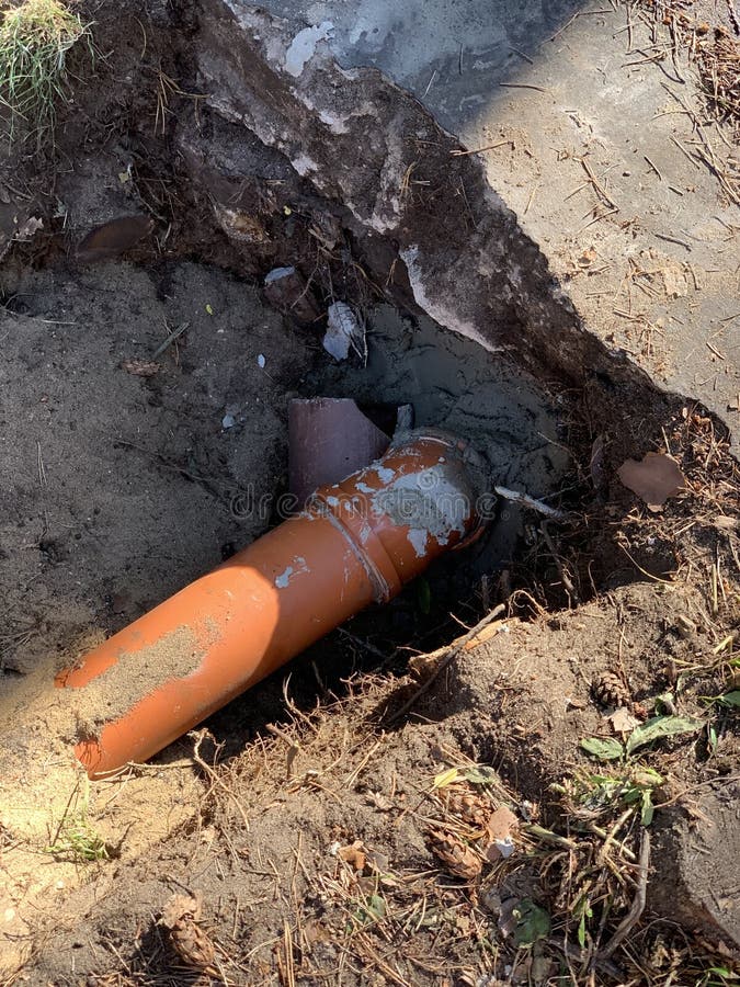 Orange PVC Pipe Buried in the Ground Connected To the Gutter, Used To ...