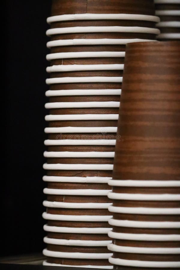 Vertical Shot of Paper Cups Stacked on Each Other Stock Image - Image ...