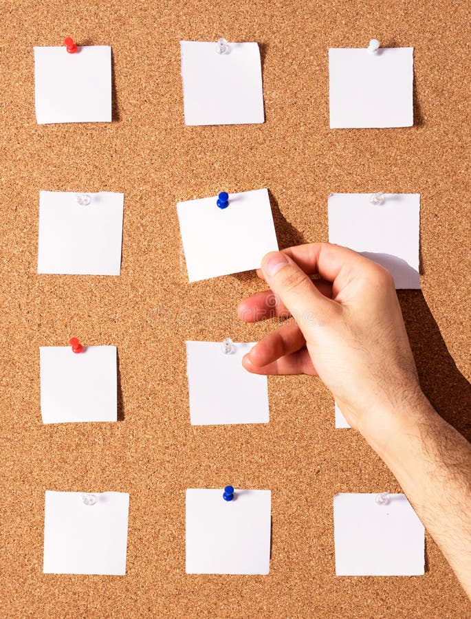 Vertical Shot of a Person S Hand Holding a Blank Paper Note with Tack ...