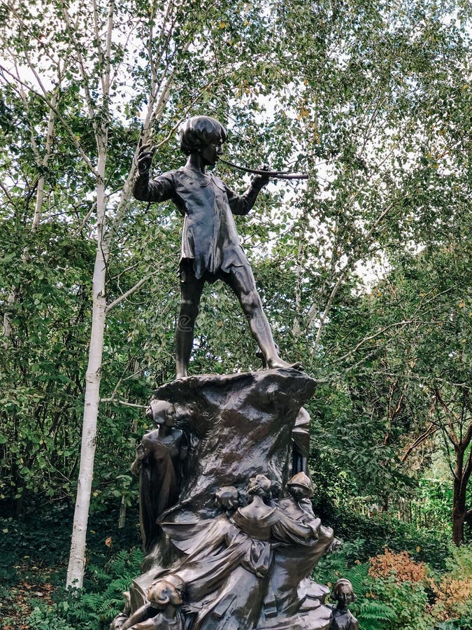 Vertical Shot of the Peter Pan Statue Stock Image - Image of attraction ...