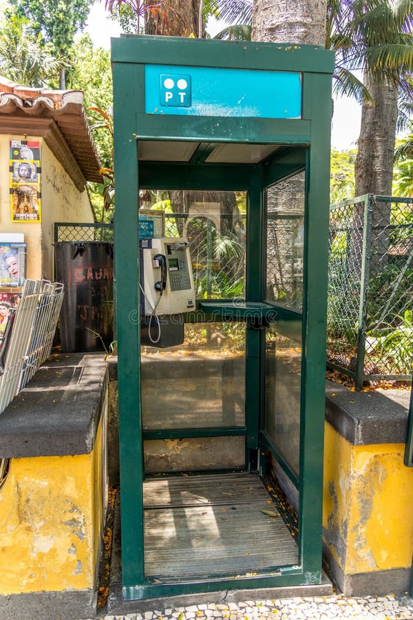 Vertical Shot of a Phone Booth in Madeira, Portugal Editorial Stock ...