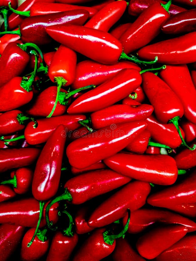 Vertical Shot of a Pile of Red Chili Peppers Stock Photo - Image of ...