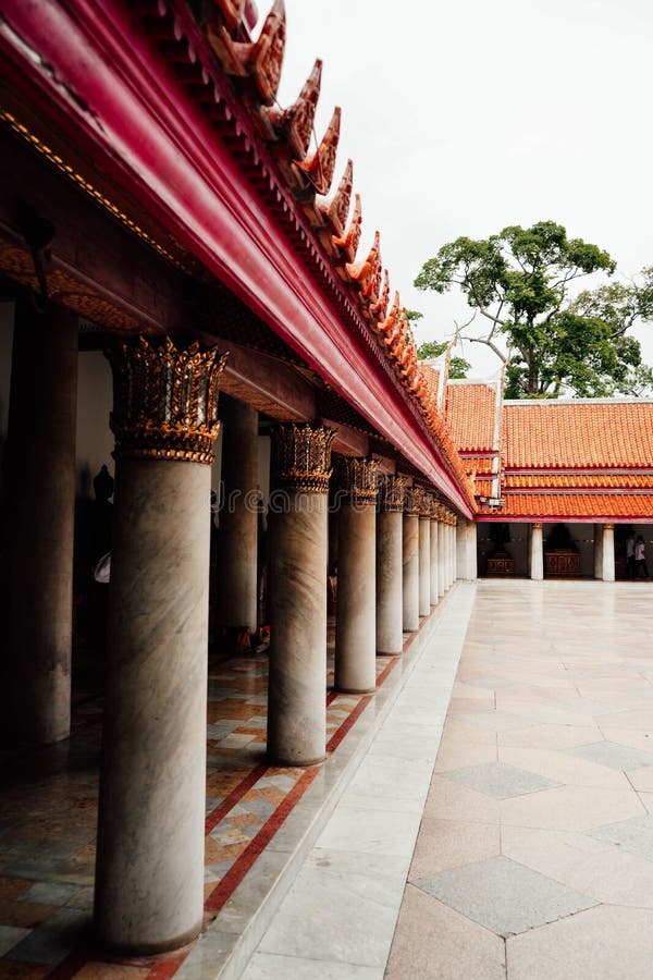 Vertical Shot of Pillars in a Buddhist Temple Editorial Image - Image ...