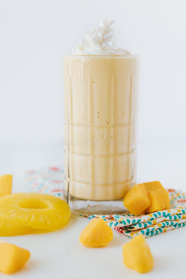 Vertical Shot of the Pineapple Protein Shake Stock Image - Image of ...