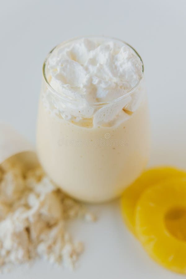 Vertical Shot of the Pineapple Protein Shake Stock Photo - Image of ...