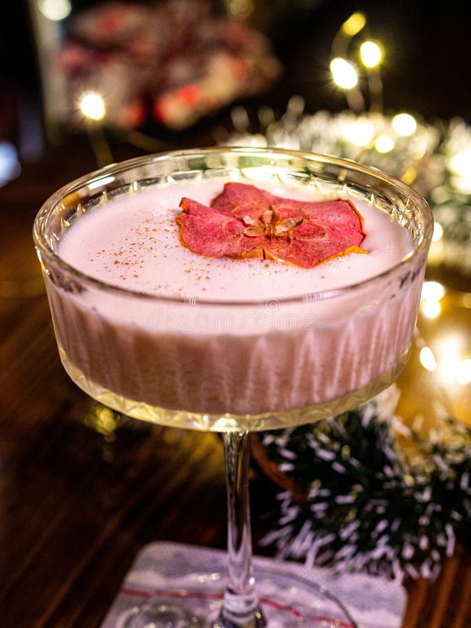 Vertical Shot of a Pink Cocktail with Rose Stock Photo - Image of rose ...