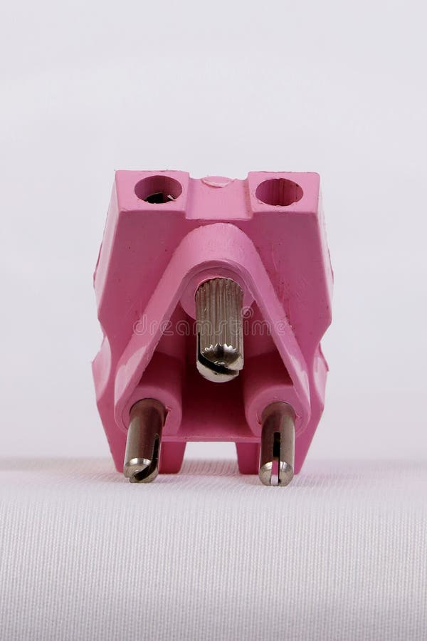 Vertical Shot of Pink Plug Universal Socket Adapter Stock Photo - Image ...