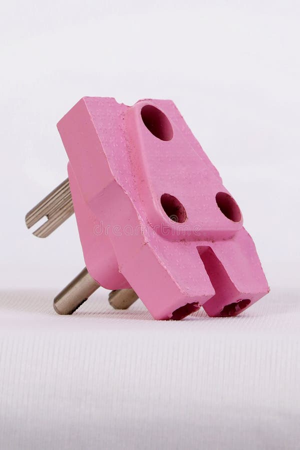Vertical Shot of Pink Plug Universal Socket Adapter Stock Photo - Image ...