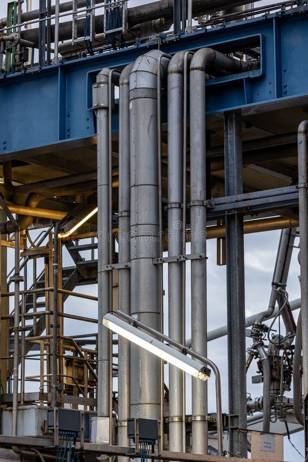 Vertical Shot of Pipelines from a German Factory Stock Photo - Image of ...