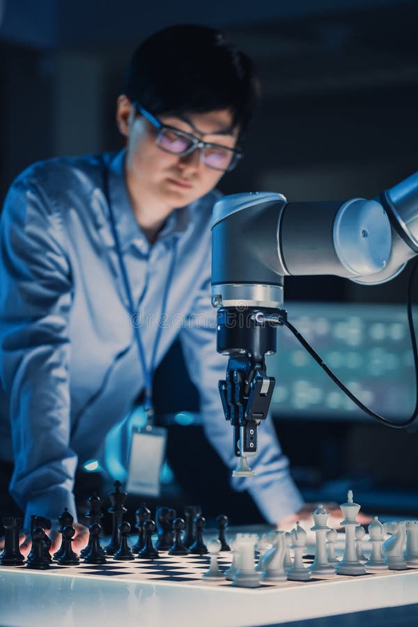 Vertical Shot of a Professional Japanese Development Engineer Testing ...