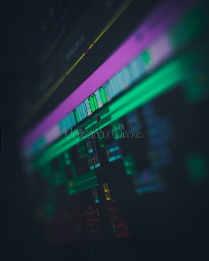 Vertical Shot of a Professional Video Editing Timeline Stock Image ...